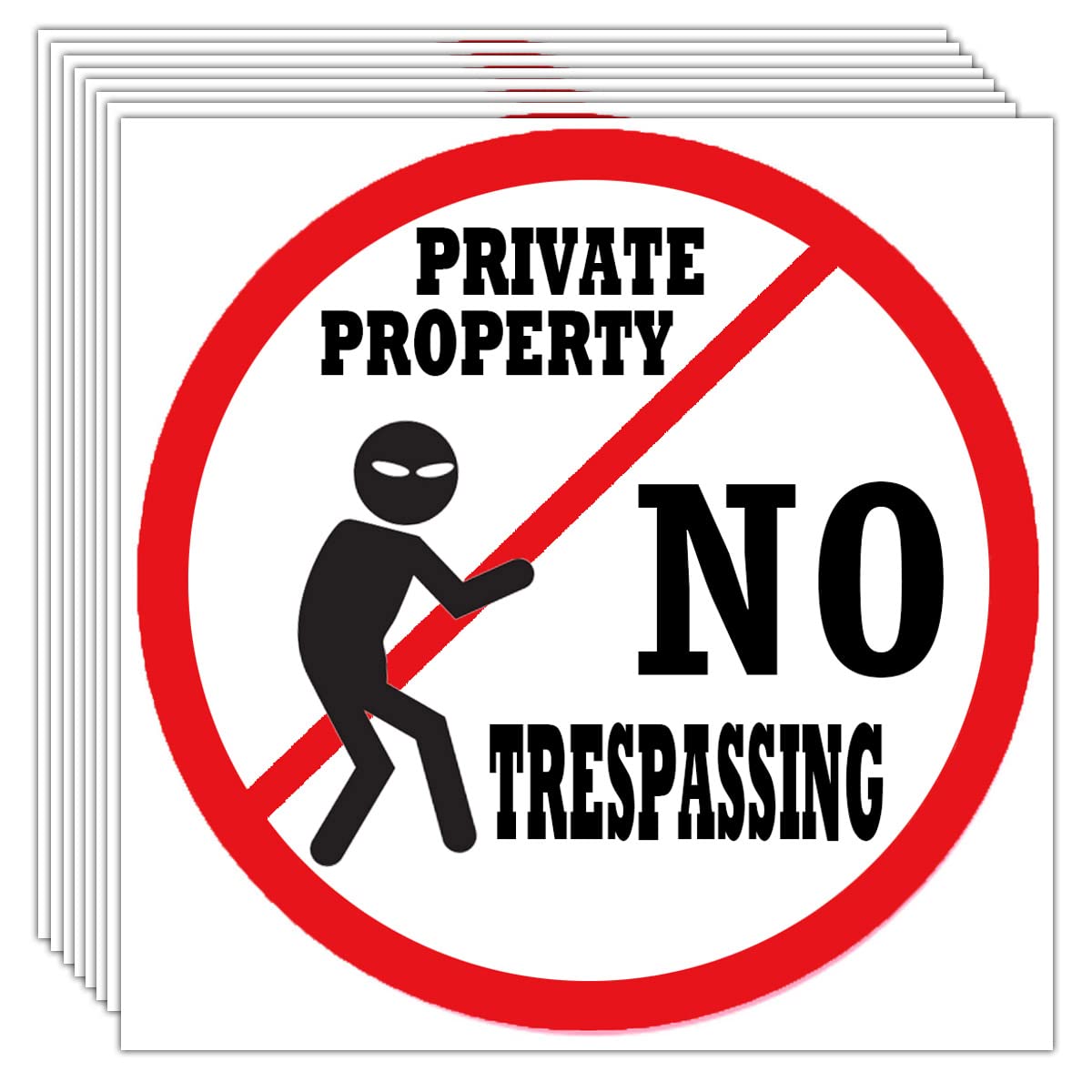 Buy Private Property No Trespassing Stickers Labels, 4×4 Inch No ...
