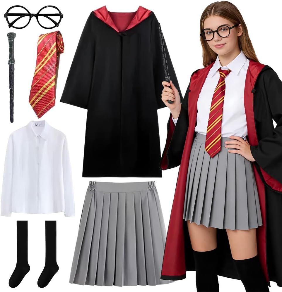 Foreverup 7PCS Wizard Costume Kids, Wizard Costume Accessories Set ...