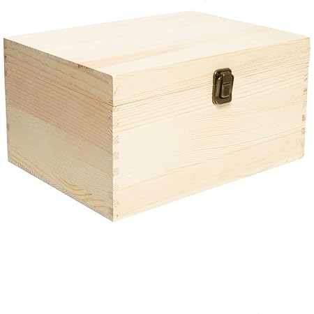 Amazon.com: Frcctre Extral Large Unfinished Wooden Box, 13 x 10 x 6.5 ...