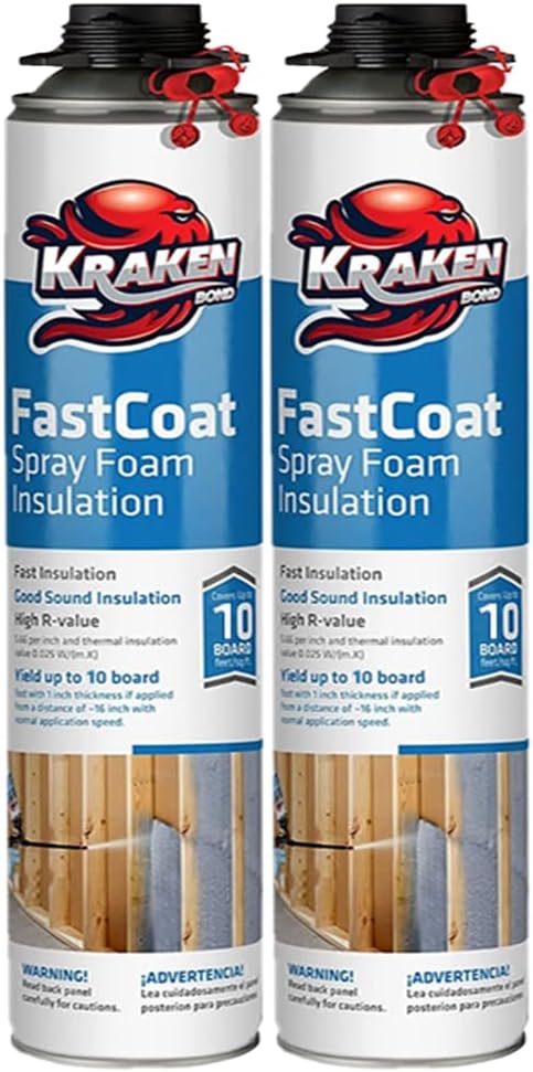 Kraken Bond Fastcoat Spray Foam Insulation Kit 20 Board Ft - (2x16 oz ...