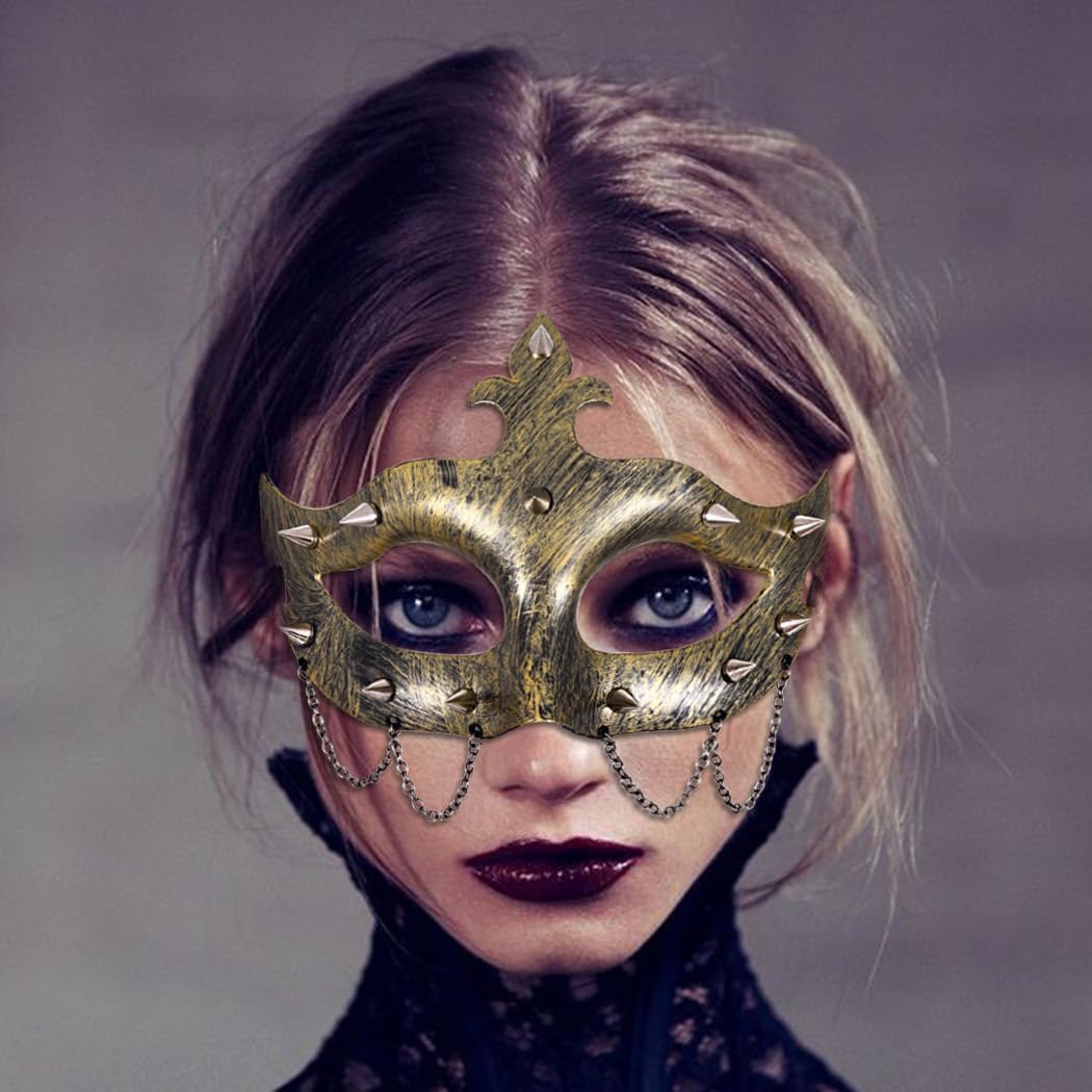 Amazon.com: BODIY Steampunk Masquerade Mask Gold Vintage Costume Masks ...
