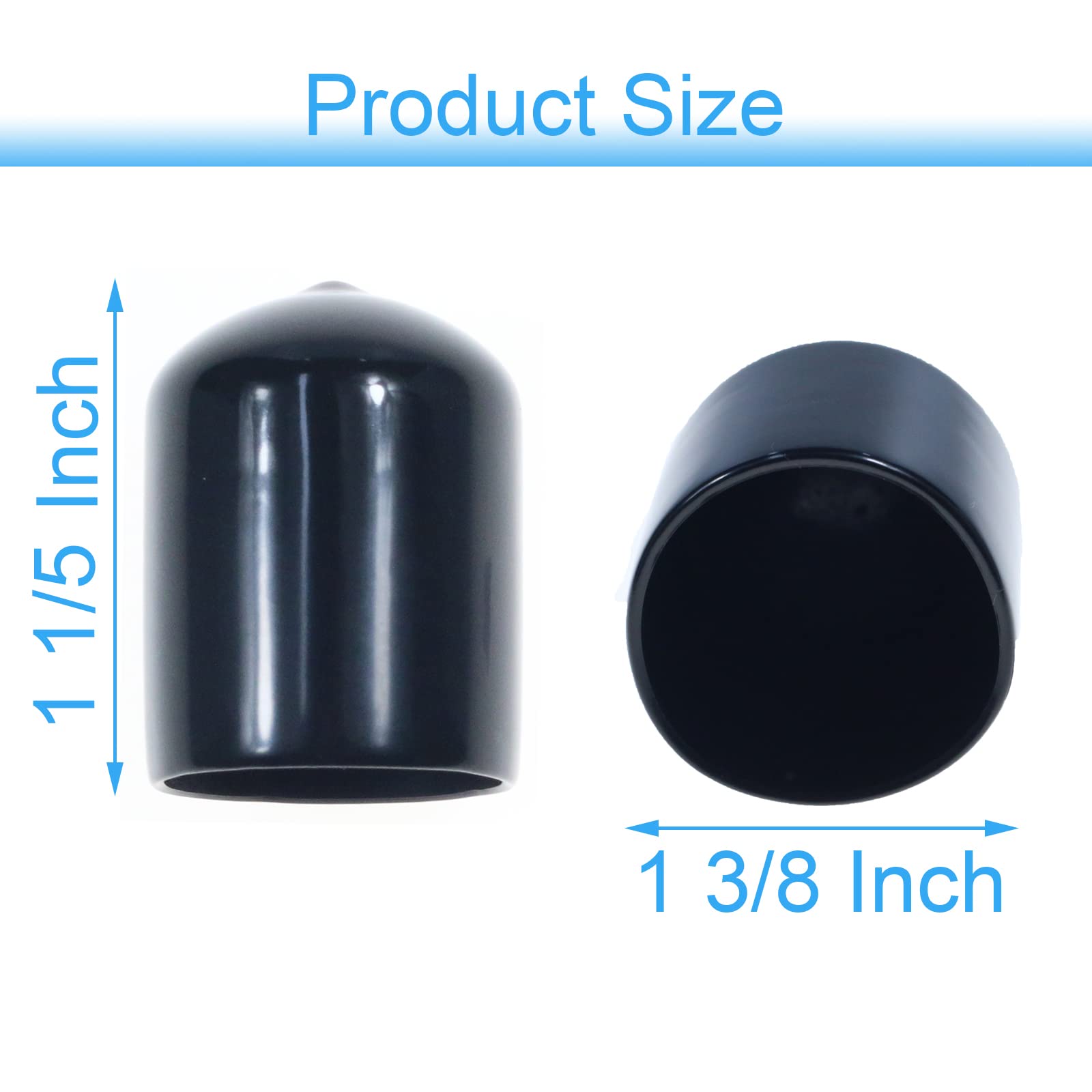 Snapklik.com : 1 3/8 Inch Rubber Cap Round Rubber End Caps PVC Flexible Protector Plastic Plugs ...
