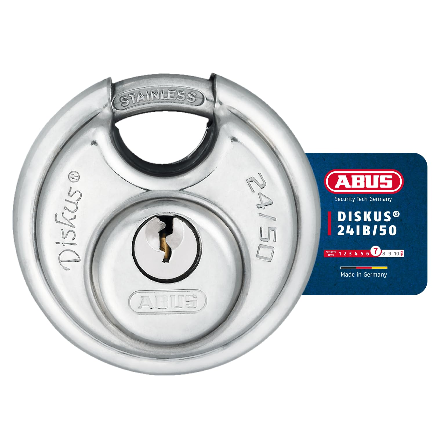 Diskus padlock 24IB/50 made of stainless steel - with 360° all-round ...
