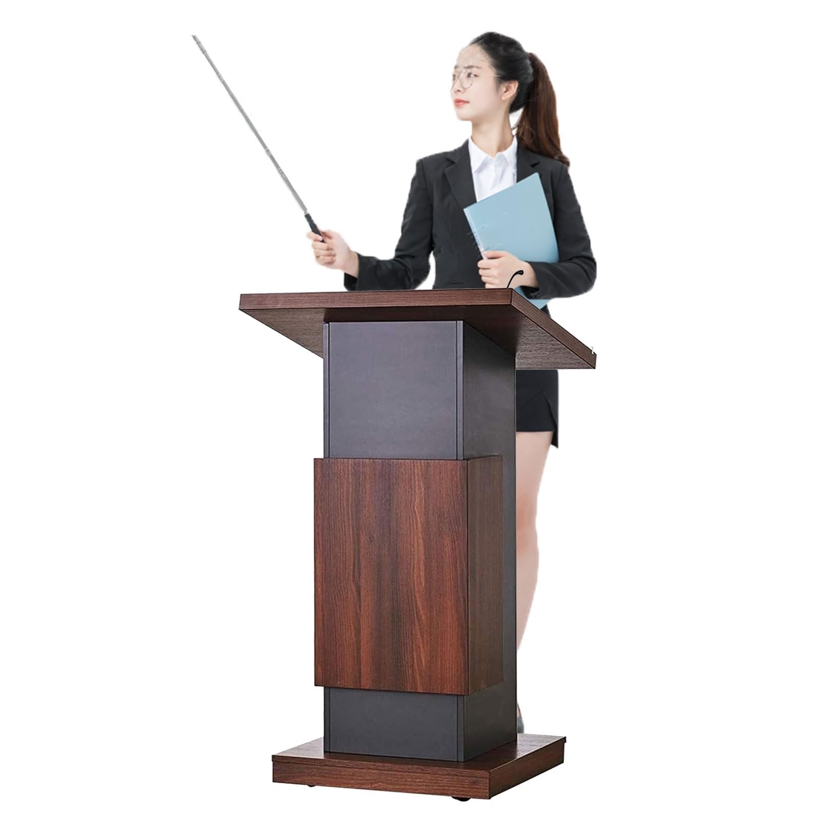 Amazon.com: Mfallon Teacher Podium, Portable Mobile Podium with Locking ...