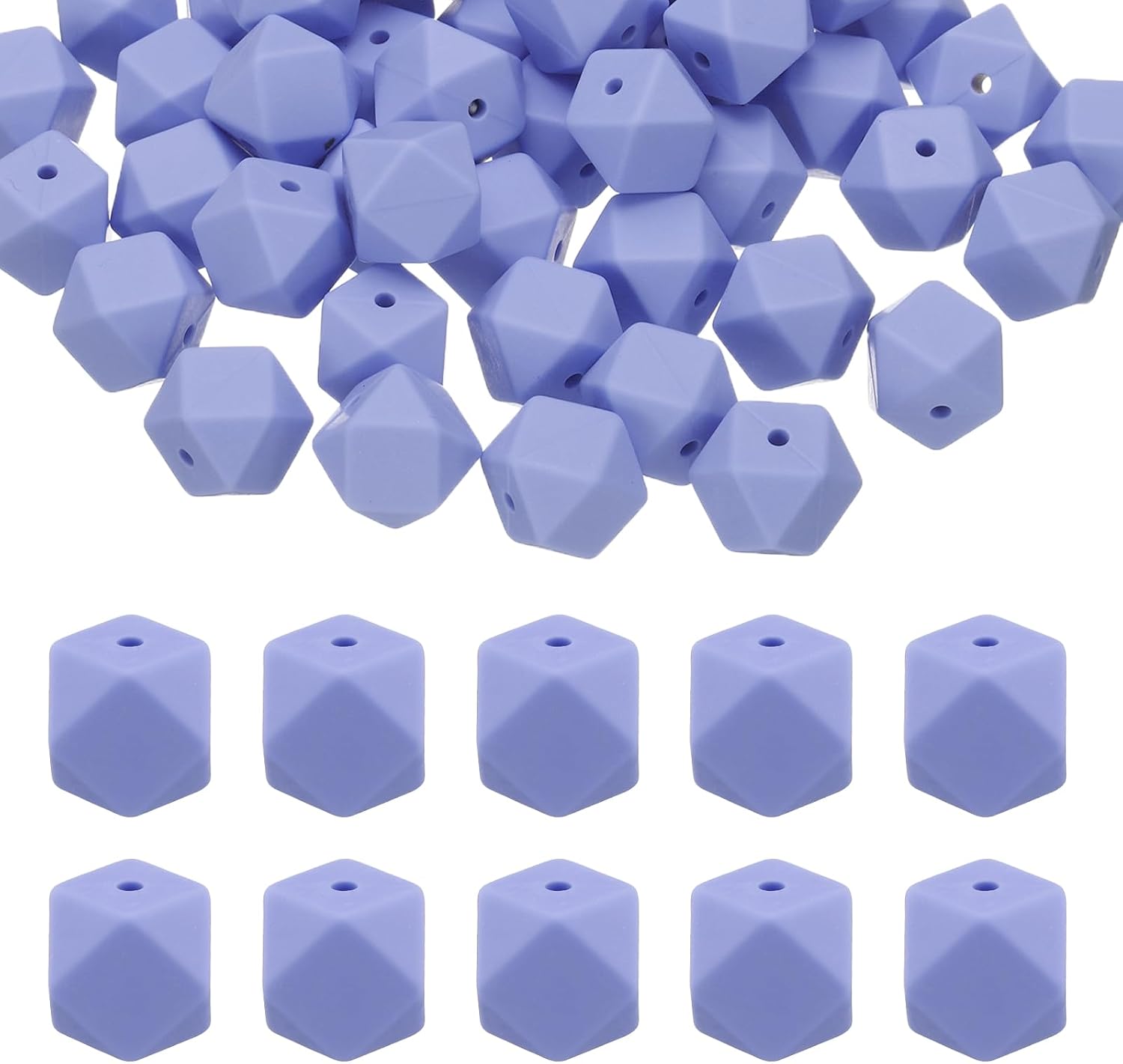 Amazon.com: HARFINGTON 50Pcs Hexagonal Silicone Beads 14mm Geometric ...