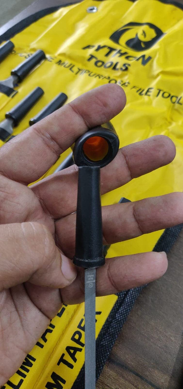 Python Steel File Tool Set Ergonomic Soft-Grip Handle & Rubber Insets 9 ...