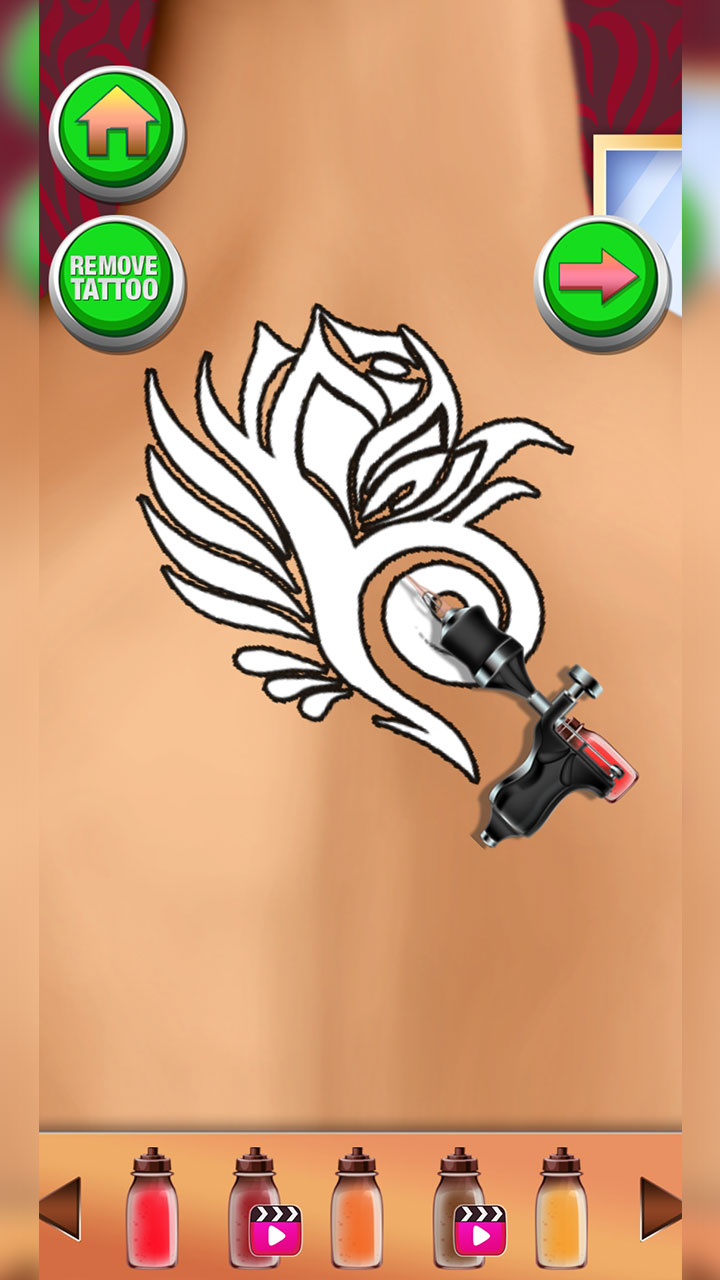 Tattoo Simulator Game – Design & Draw Funky Ink Color Tattoos in Free ...