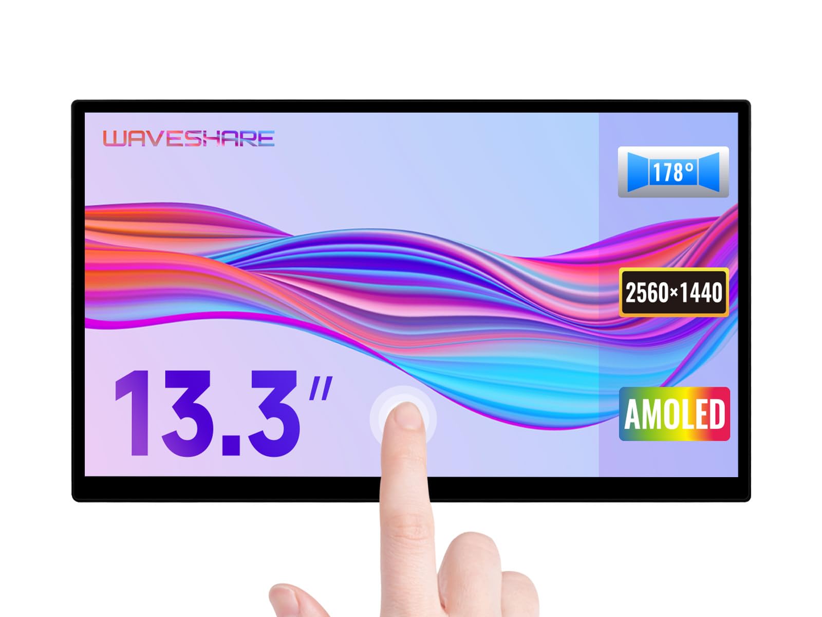 Waveshare 13.3inch 2K HDMI AMOLED Capacitive Touchscreen, 2560x1440 ...