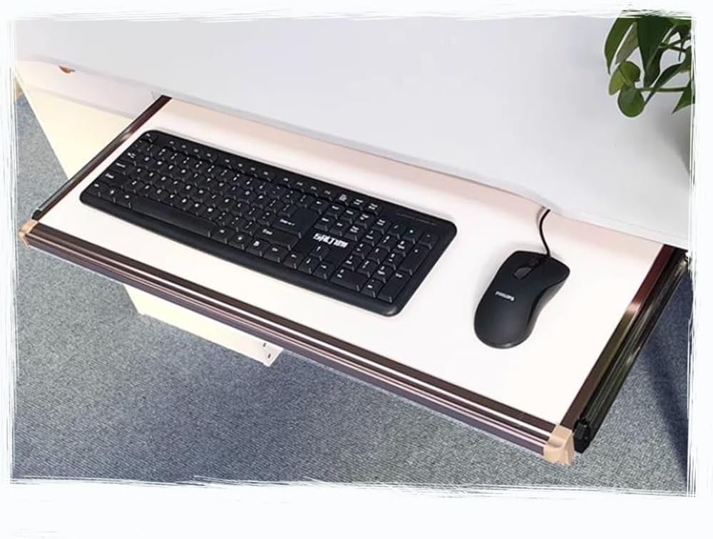 Amazon.com: EMENAR Keyboard Tray Under Desk Slide Keyboard Drawer ...