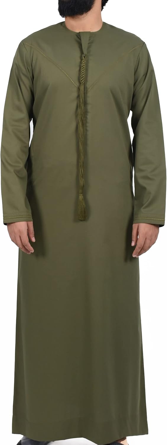 alqamees Leafy Green Kandura | Kandora for Men - Dubai Thobe, 56: Buy ...