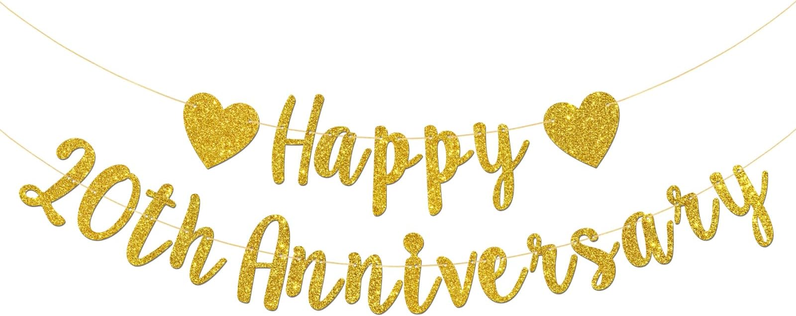 Amazon.com: Talorine Happy 20th Anniversary Banner, 20th Wedding ...
