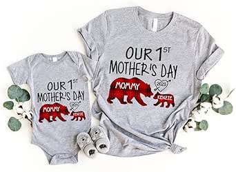 Personalized First Mothers Day Matching Shirts, Mom Baby Matching ...