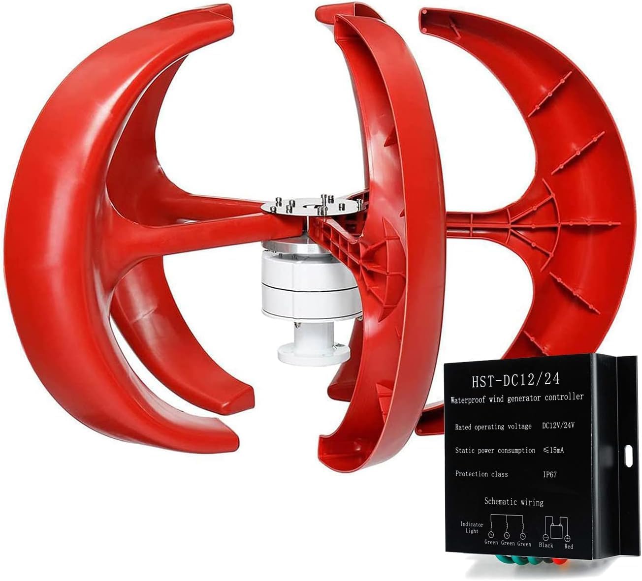 Amazon.com: 12000W VAWT Vertical Axis Wind Turbine 5 Blades Wind Power ...