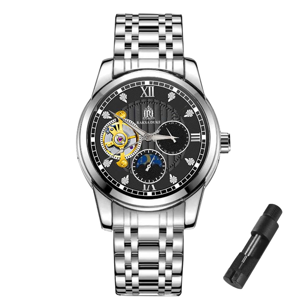 Amazon.com: RAKSA DUKE Men's Fully Automatic Mechanical Watch ...