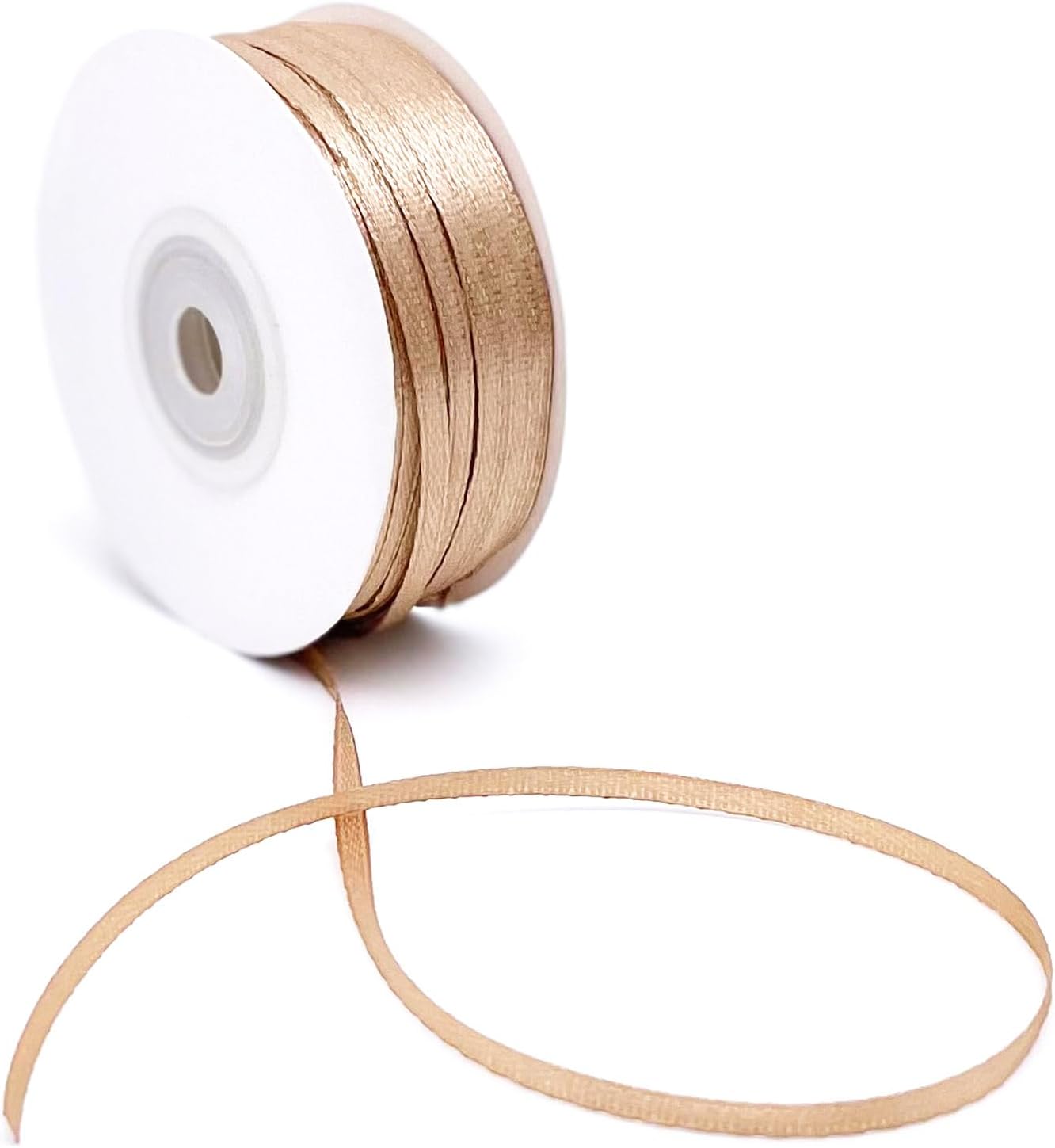 Amazon.com: Champagne Ribbon - Solid Color Thin Satin Ribbon,1/8 inch x ...