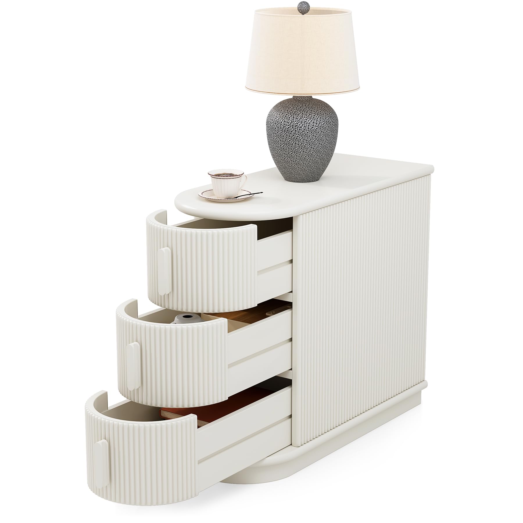 LITTLE TREE End Table with 3 Drawers, No Assembly Required & Closed ...