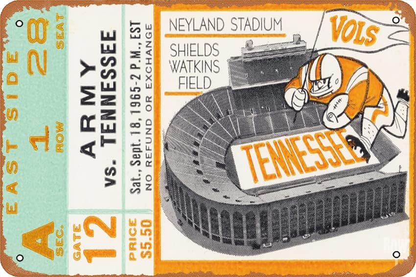 Amazon.com : 1965 TENNESSEE VOLS VS. ARMY CADETS poster Vintage Metal ...