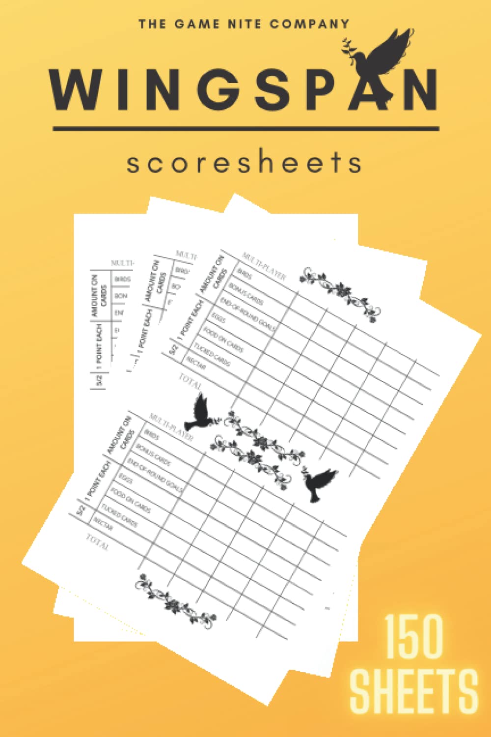 Wingspan Score Sheets: 300 Score Pads for Wingspan Game - Wingspan ...