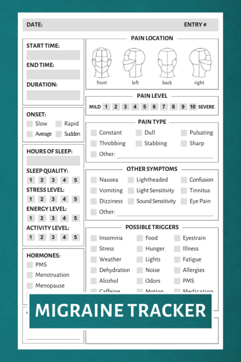 Migraine Tracker: Daily Headache Tracking Journal to Help Identify ...