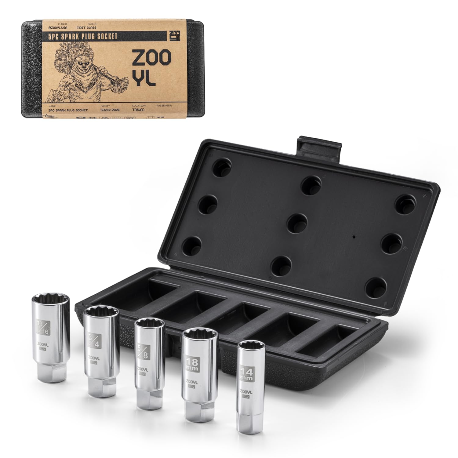 Snapklik.com : ZOOYL 3/8 Inch Drive 5PC Spark Plug Socket Set ...