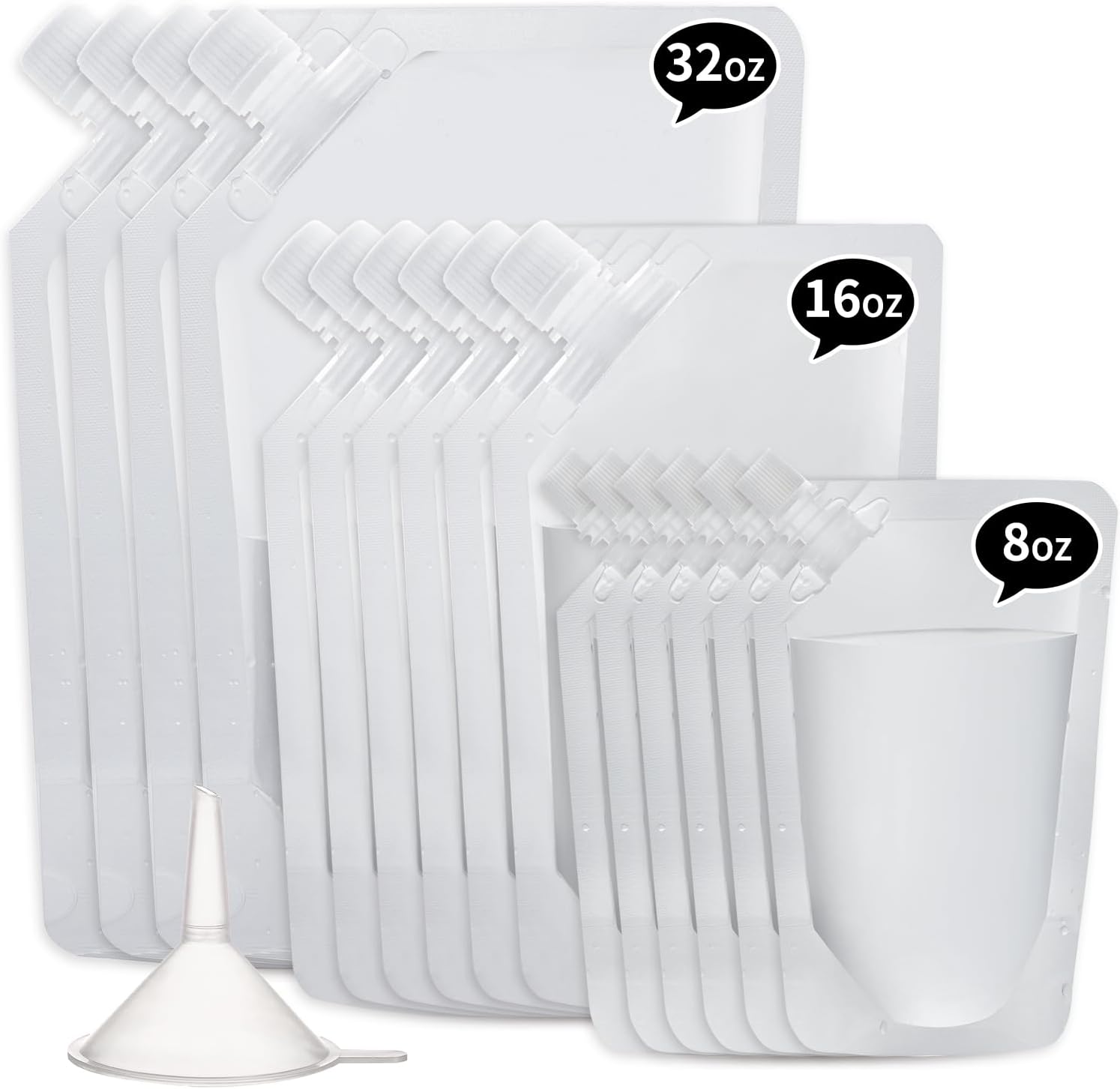 OHJJCCHO Plastic Flasks,Clear Drink Pouches and Reusable Juice Bags ...