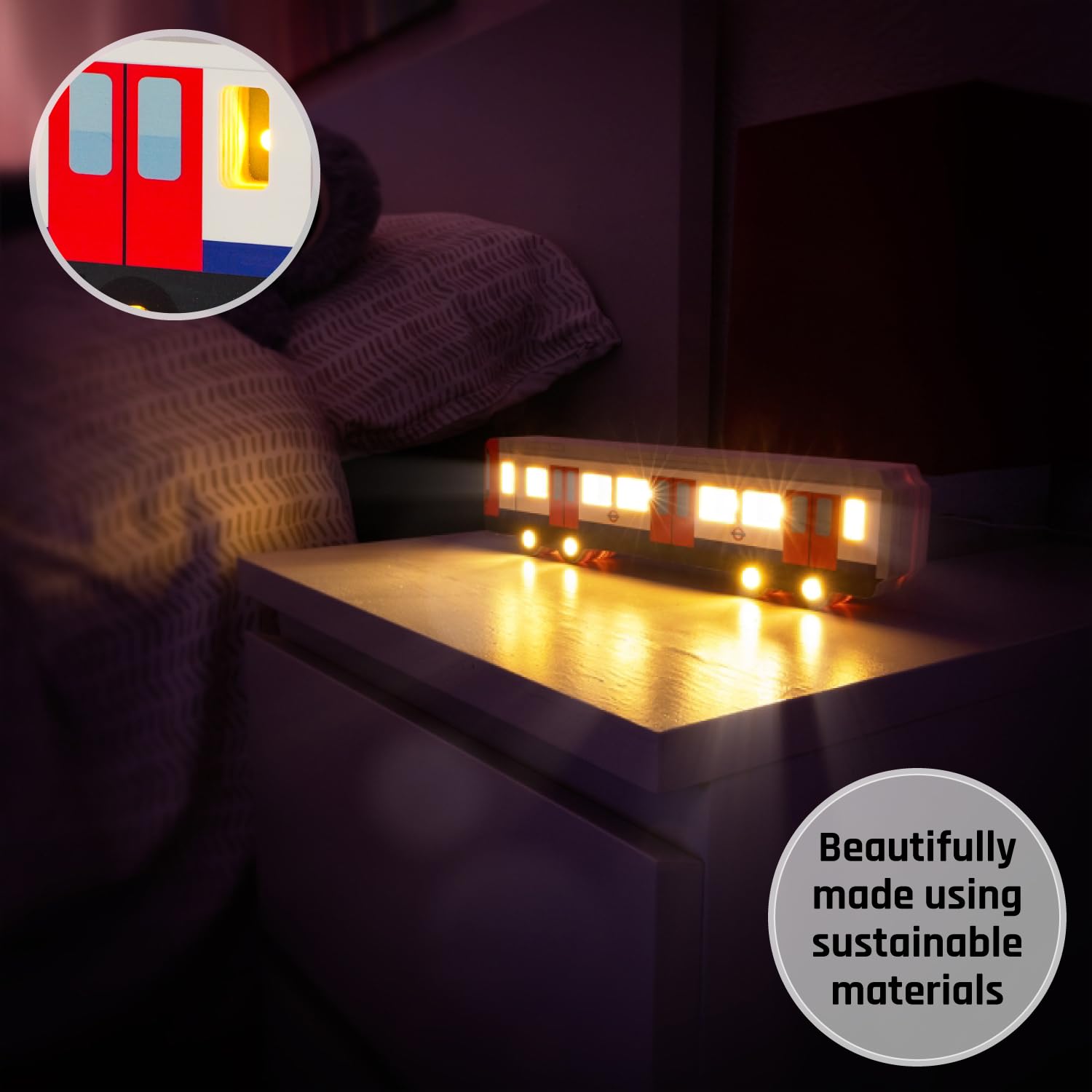 London Underground S Stock Tube Train Table Lamp – Wooden Nightlight ...
