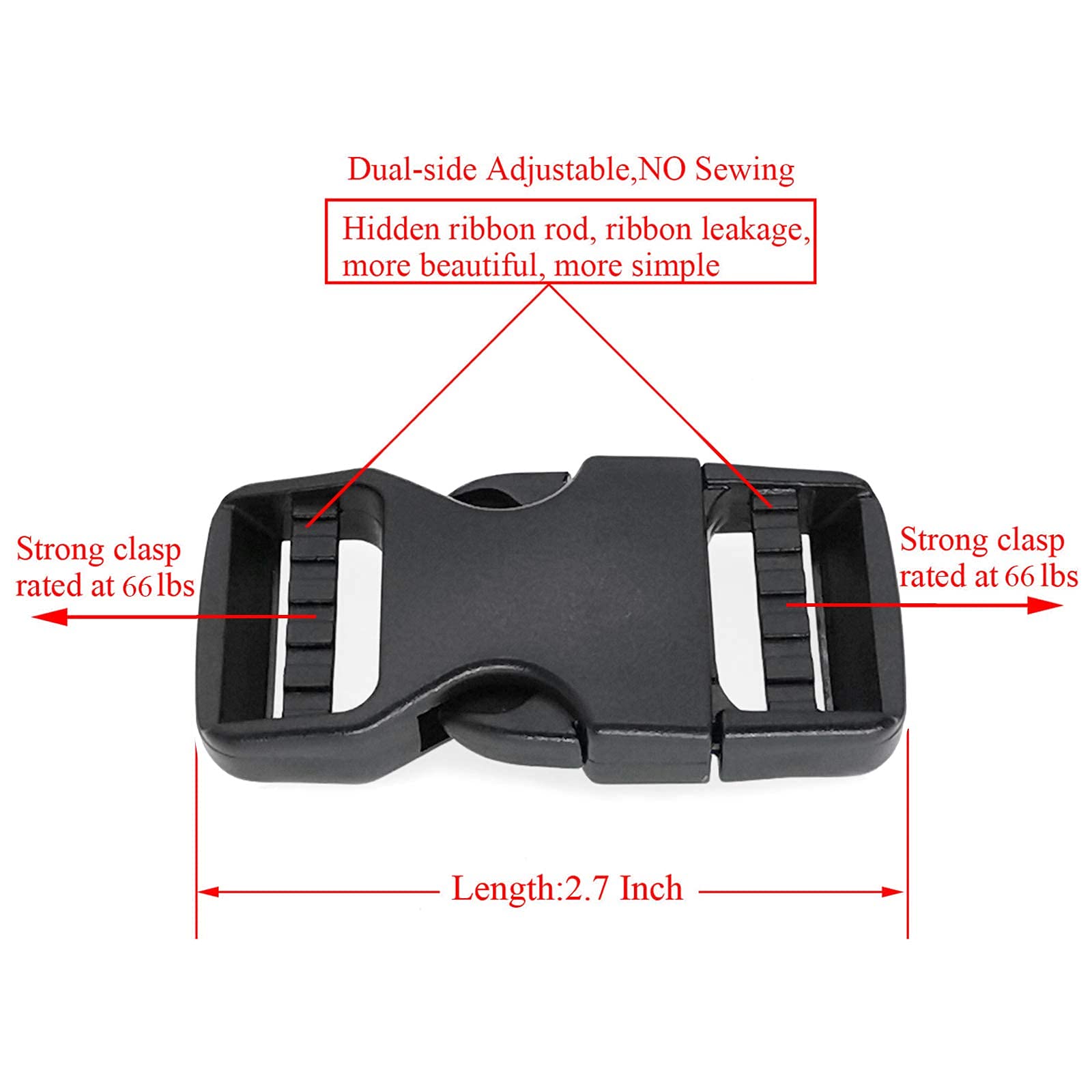 Side Release Buckle, Plastic Buckles for 1 inch Webbing and Backpack ...