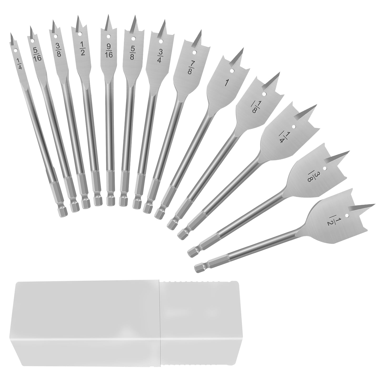 26Pcs Spade Bit Set 1/4 to 1-1/2inch Spade Drill Bit Set for Wood High ...