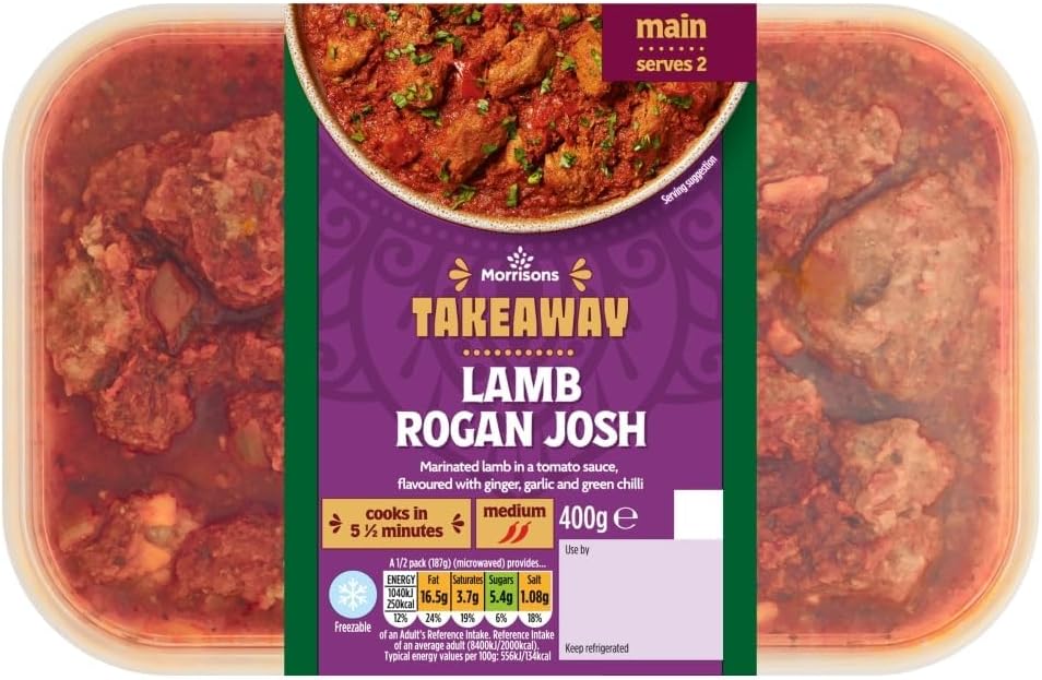 Morrisons Lamb Rogan Josh, 400g : Amazon.co.uk: Grocery