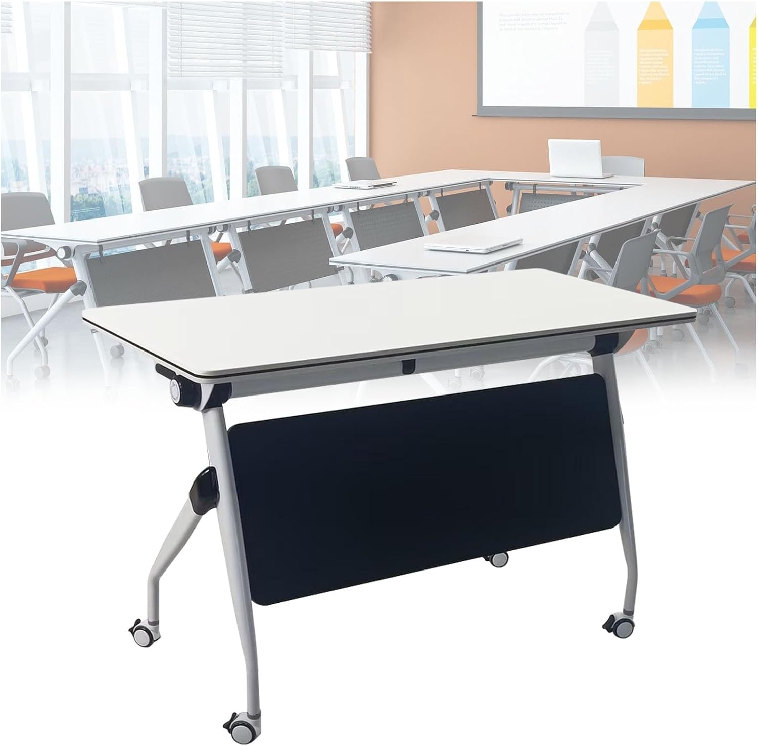 Amazon.com: Conference Tables Modern Office Folding Flip Top Mobile ...