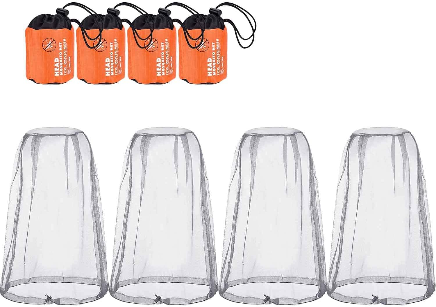 4 Pack Mosquito Head Net Face Mesh Net Head Protecting Net for Outdoor ...