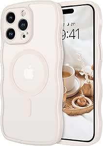 Amazon.com: Telaso for iPhone 15 Pro Case, Compatible with Magsafe Wave Frame Design Translucent ...