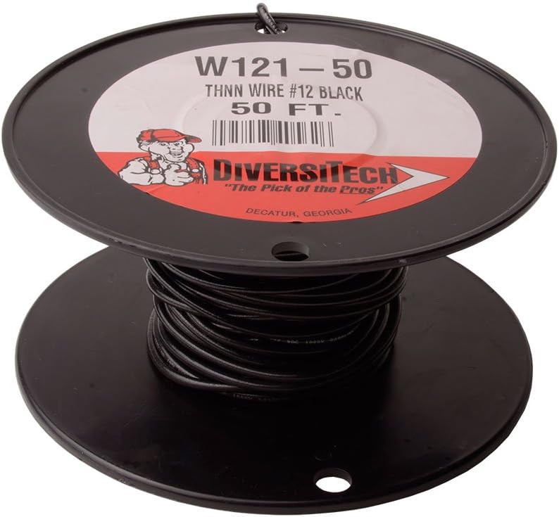 Amazon.com: Diversitech W121-50 Wire, copper,12G, 50 Ft. Black ...