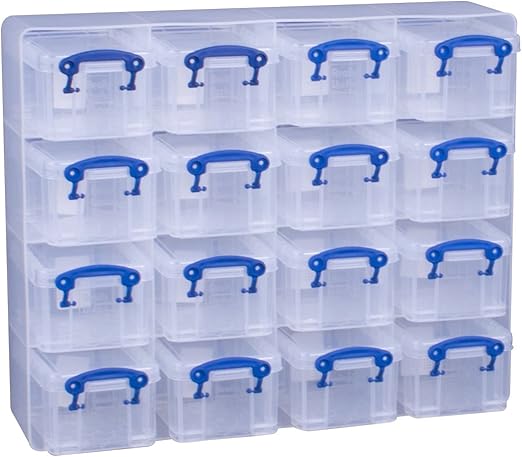 Really Useful Box Plastic Storage Box 0.3 Litre Organiser Pack (16 x 0 ...