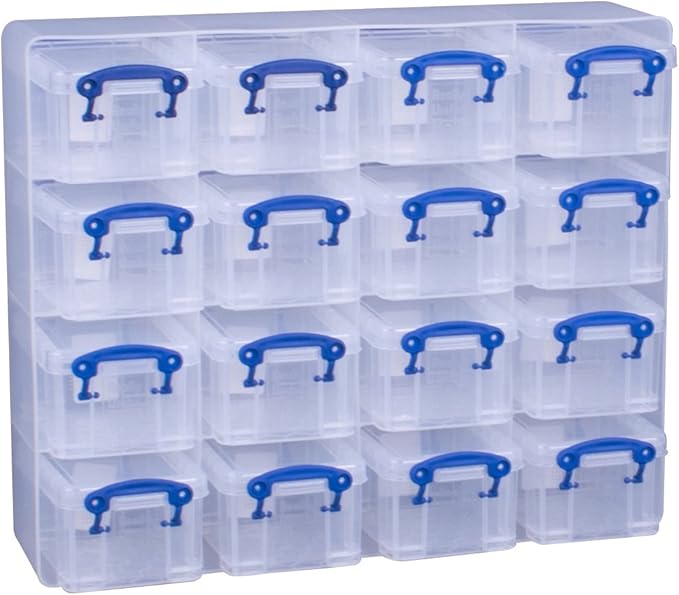 Really Useful Box Plastic Storage Box 0.3 Litre Organiser Pack (16 x 0 ...