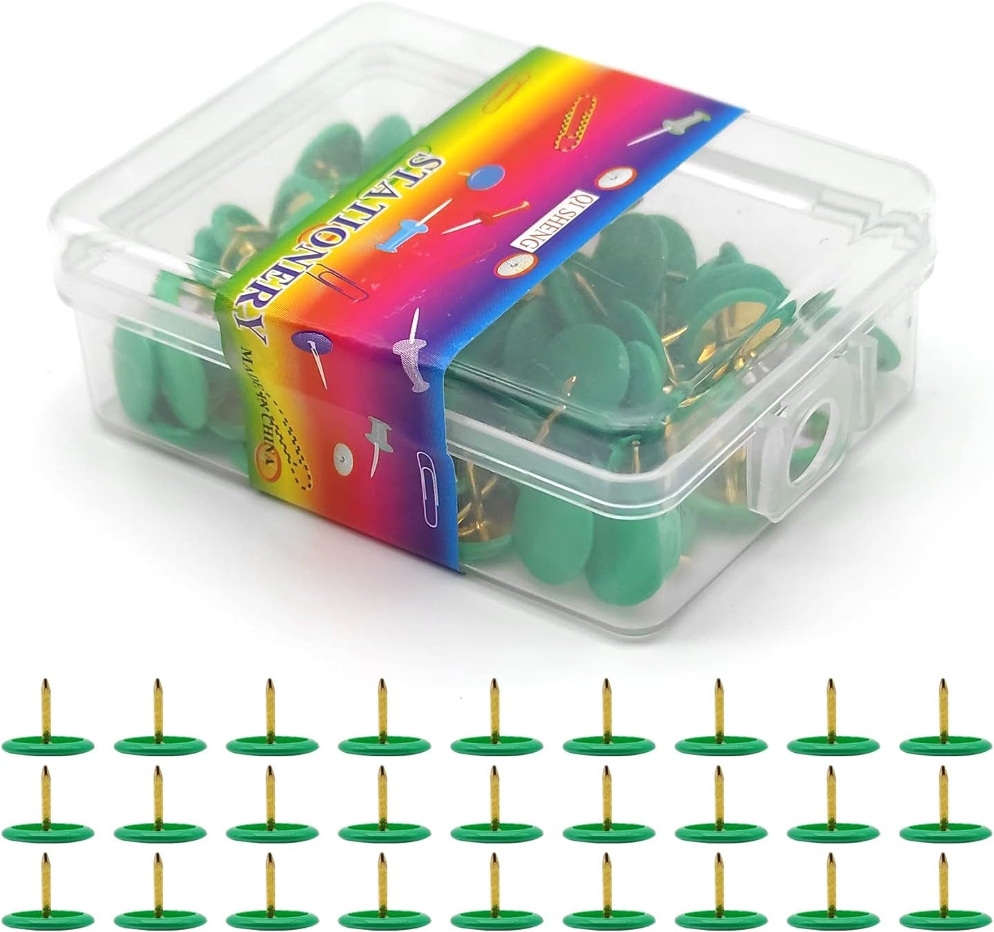 100pcs Push Pins, Decorative Thumb Tacks Round Head Drawing Pins with ...