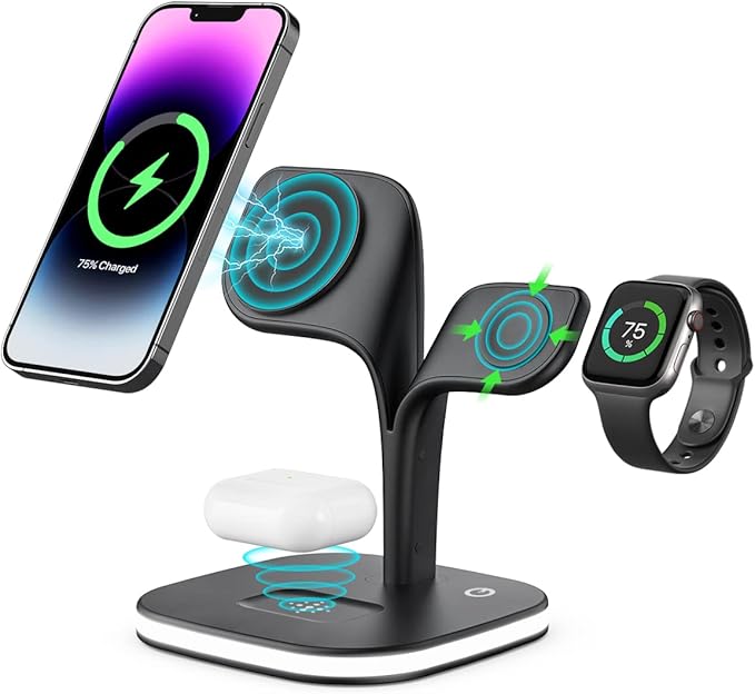 Magnetic Wireless Charger,5 in 1 Magsafe Wireless Charging Station ...