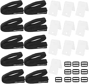 Swimming Pool Cover Straps and Clips Set with Adjustable Nylon ...
