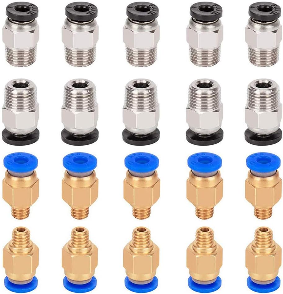 Amazon.com: PC4-M10 Male Straight Pneumatic PTFE Tube Push In Quick ...