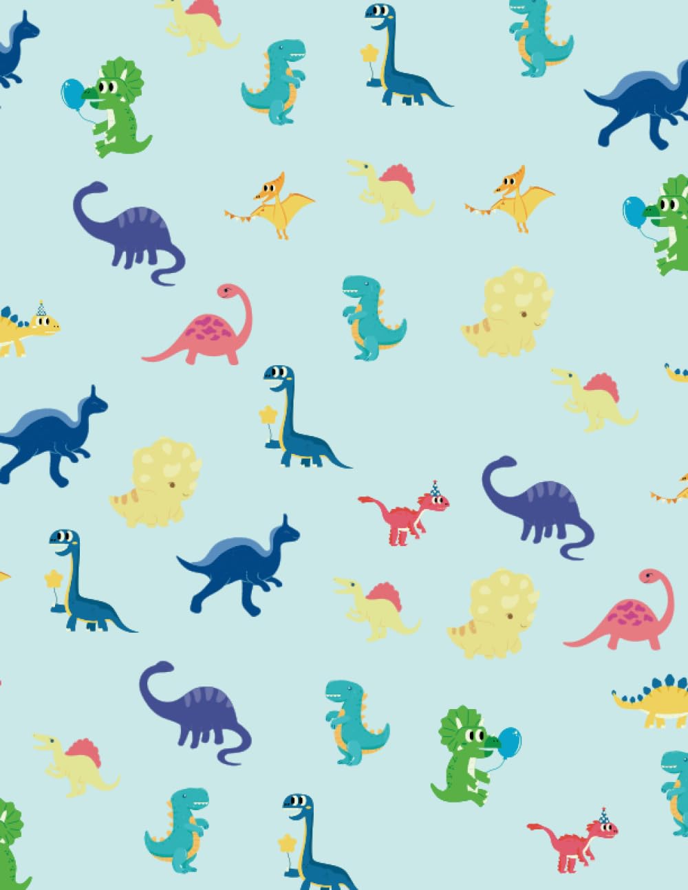 Light Blue Jurassic Joy: dinosaur-themed Wide Ruled notebook: 8.5" x 11 ...