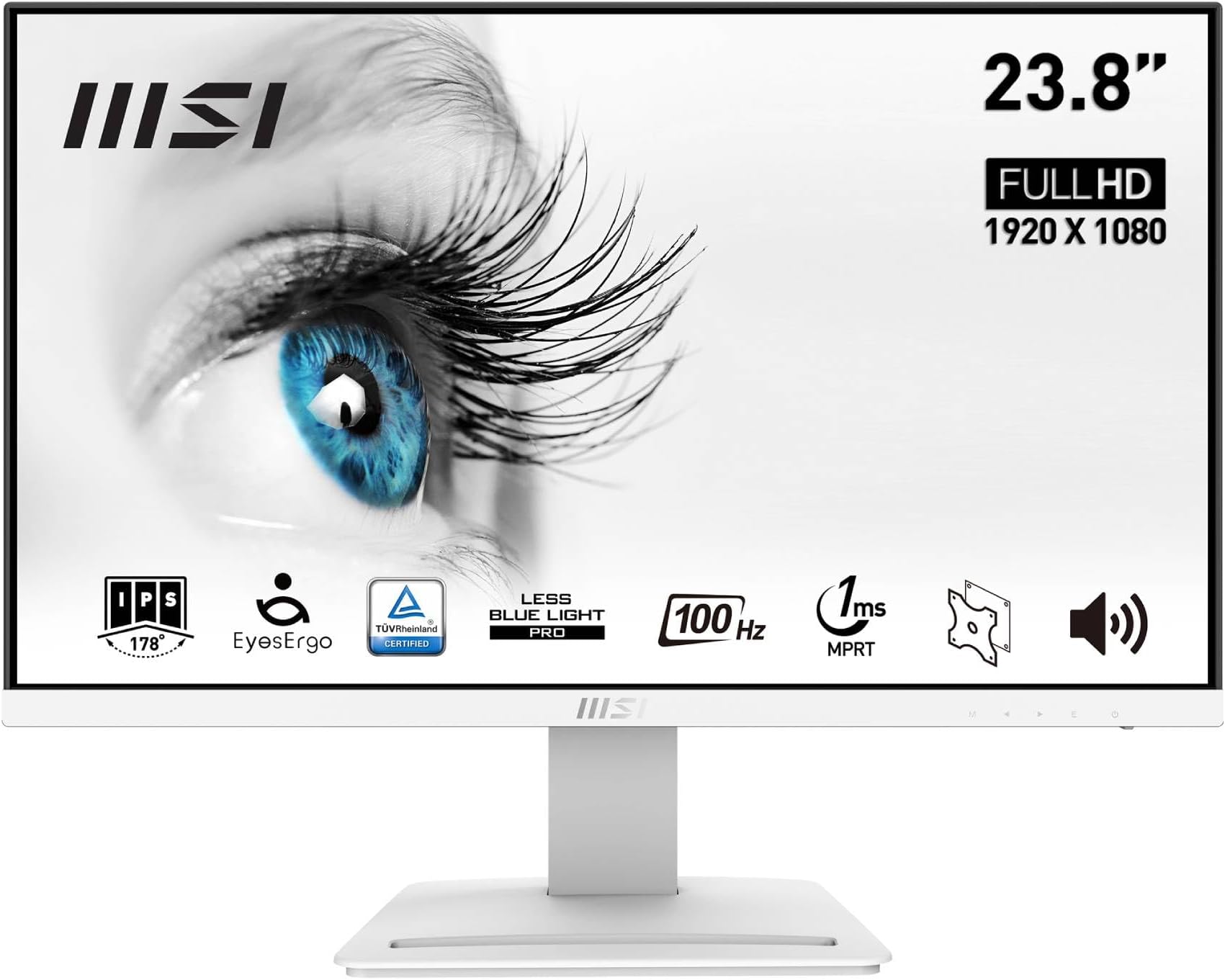 MSI PRO MP243XW 23.8 Inch 1920 X 1080 Full HD LCD Monitor: 100Hz High ...
