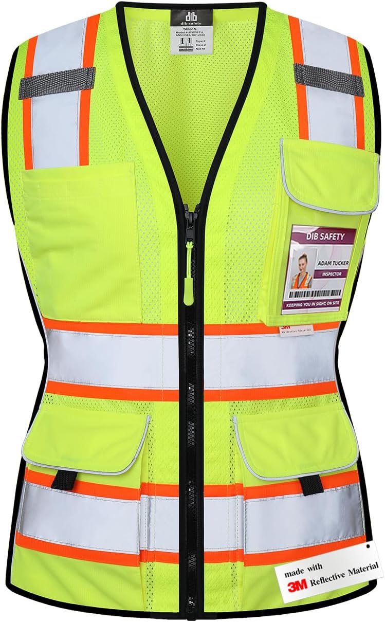 Dib Safety Vest for Women with Pockets, Mesh Reflective Vest High ...