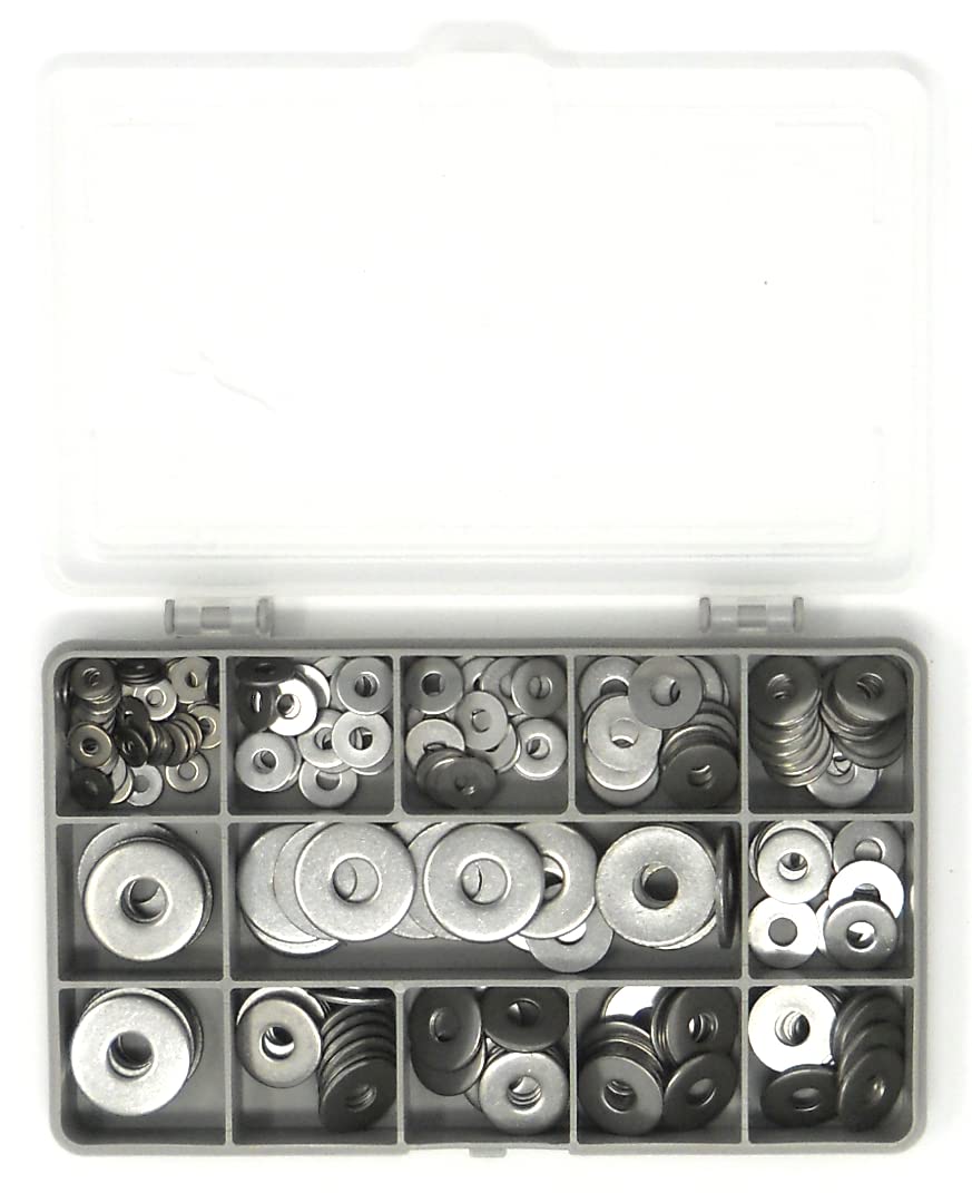 Set of 230 Assorted Flat Washers ; Form G (Wide;) M3, M4, M5, M6 and M8 ...
