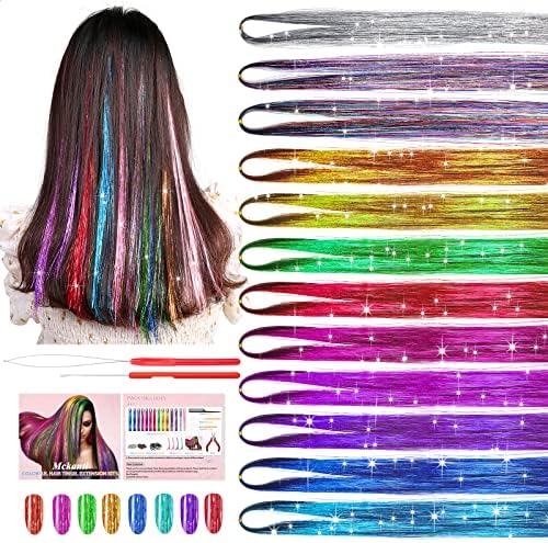 Amazon.com : Mckanti 12 Colors Hair Tinsel Kit with Tool, 47 inch 4000 ...