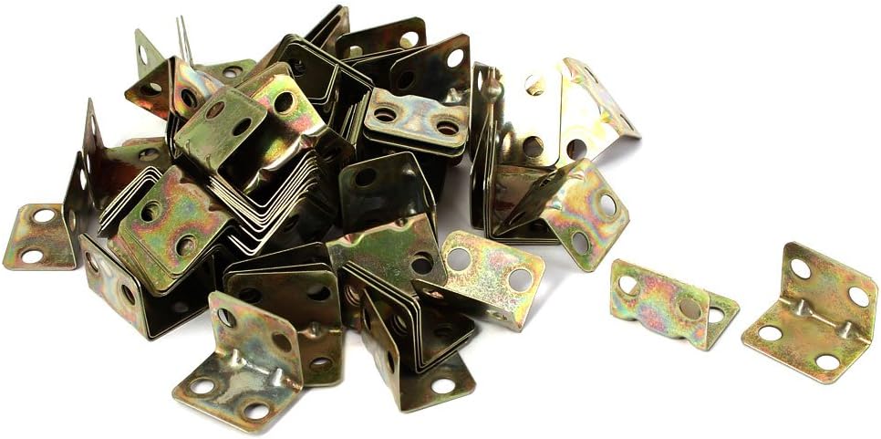 Amazon.com: Aexit 24mm x Pins 16mm x 0.6mm 90 Degree Corner Brace Joint ...