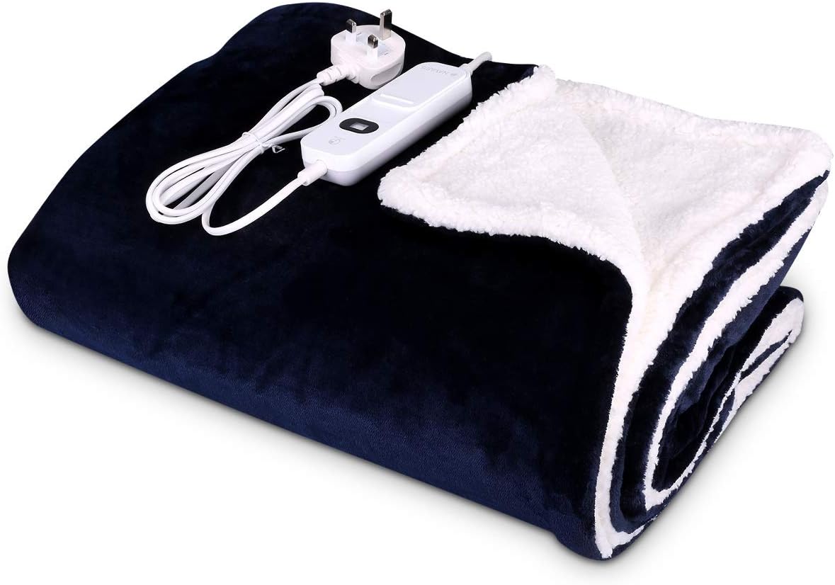 Navaris Electric Heated Wrap - Wearable Throw Blanket Soft Plush ...