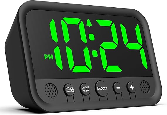 Amazon.com: Small LED Digital Clock for Bedroom, Loud Alarm Clock for ...
