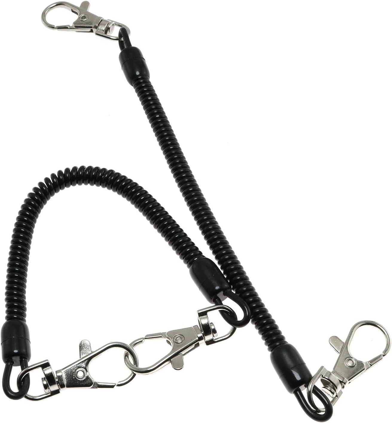 Amazon.com: Magic&shell 2PCS Black Silver Tone Portable Spiral Stretchy ...