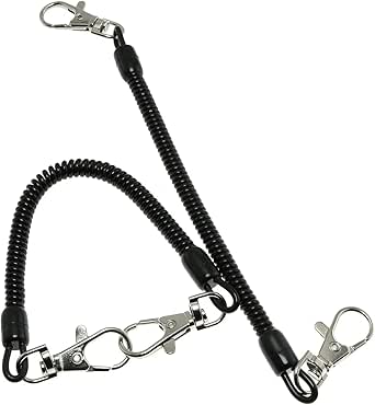 Amazon.com: Magic&shell 2PCS Black Silver Tone Portable Spiral Stretchy ...