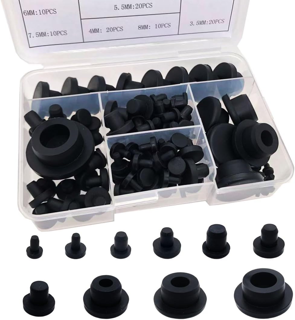 Amazon.com: 115Pcs Silicone Rubber Hole Plugs Set - 10 Sizes T-Type ...